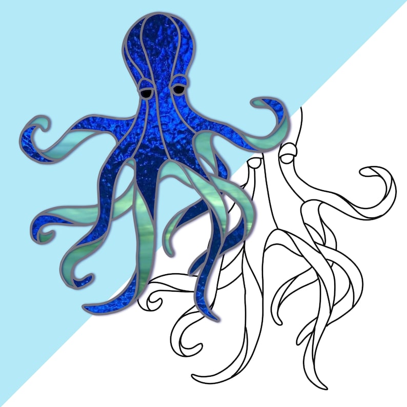 Octopus Stained Glass Pattern - Etsy