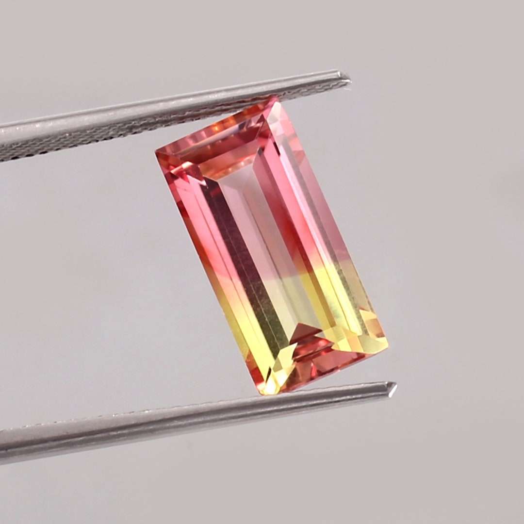 AAA Grade 15x7 MM Bio Color Ceylon Pink Yellow Sapphire Emerald Cut ...