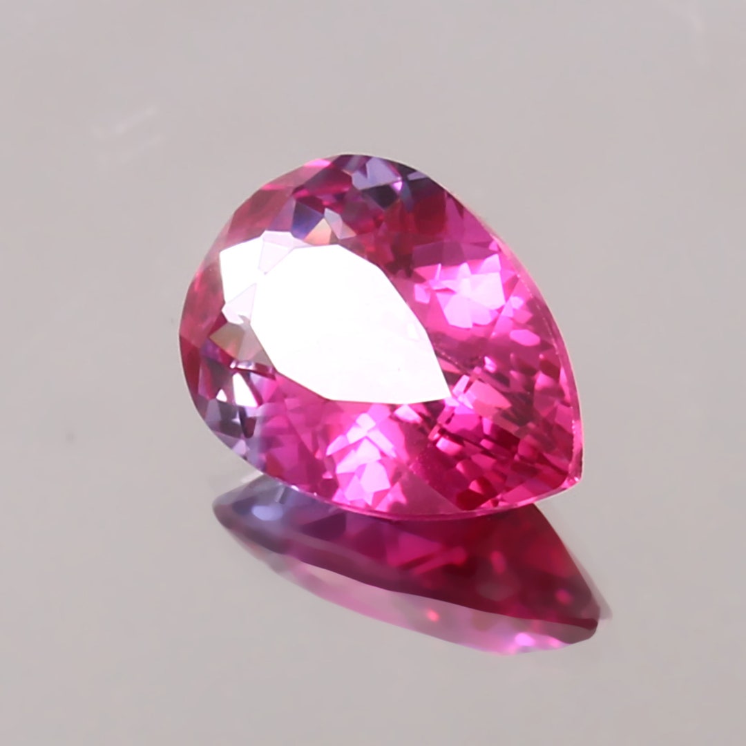 AAA Grade 12x9 MM Bio Color Ceylon Pink Purple Sapphire Pear Cut Loose ...