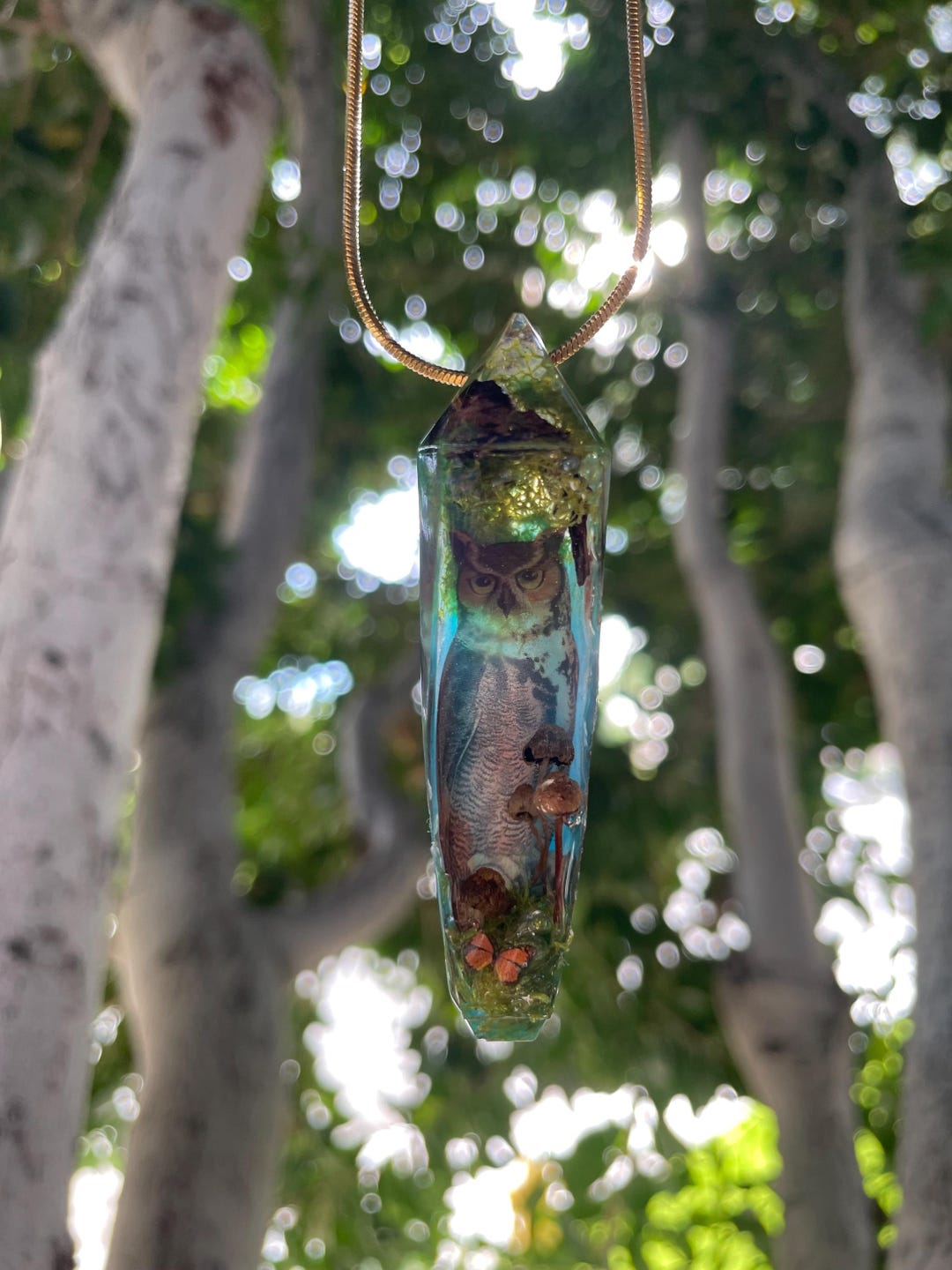 Owl Crystal Necklace Real Shrooms - Etsy