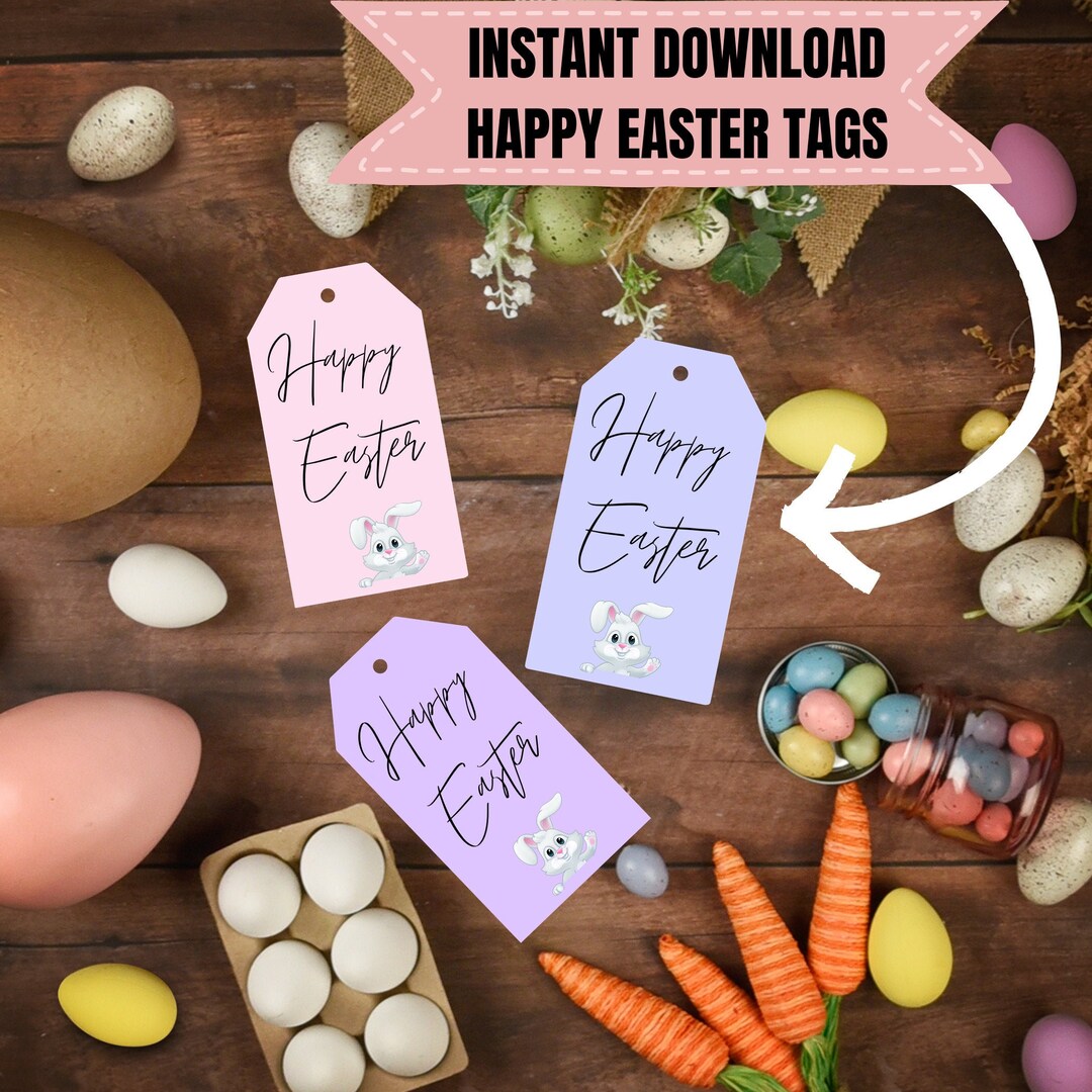 Printable HAPPY EASTER TAGS for Gifts Instant Download - Etsy
