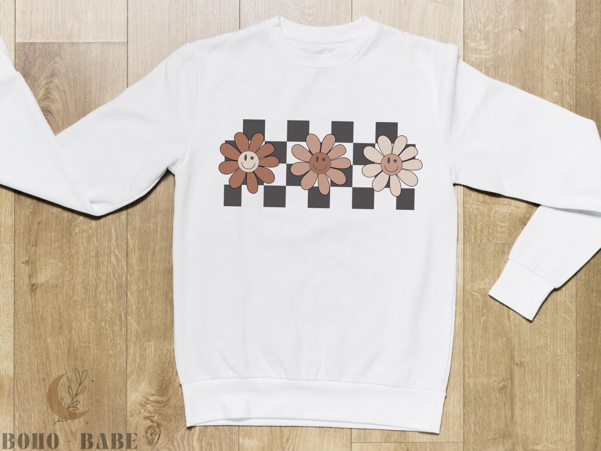 Flower Checkerboard PNG. Groovy PNG. Smiley Flower PNG. Retro Png. - Etsy