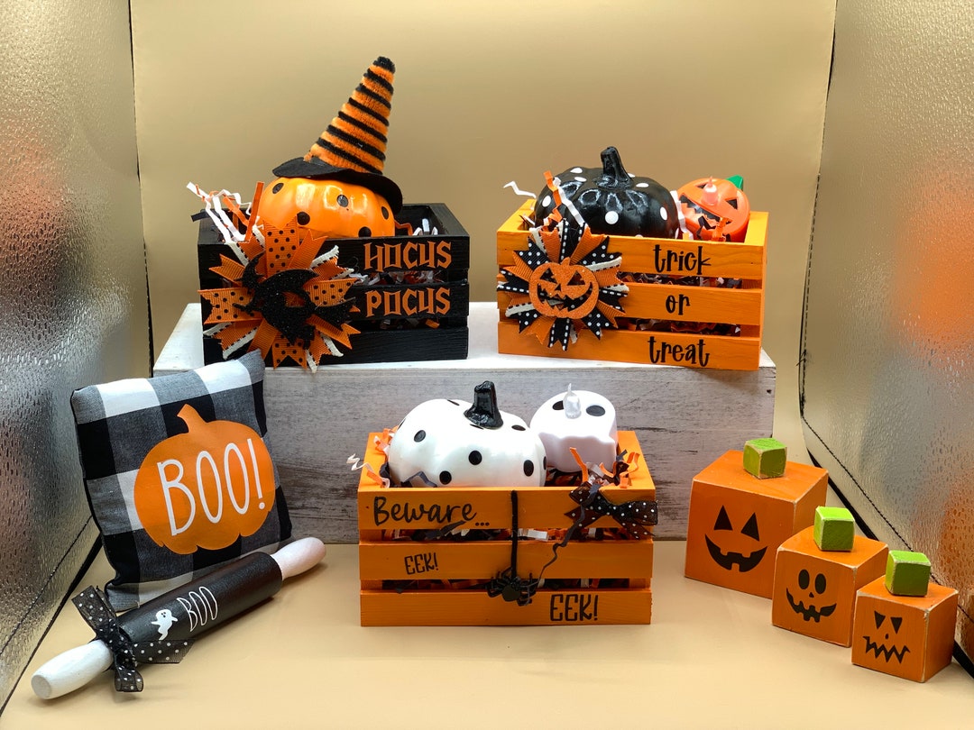 Halloween Tier Tray Decor/halloween Tier Tray/fall Tier Tray/tier Tray ...