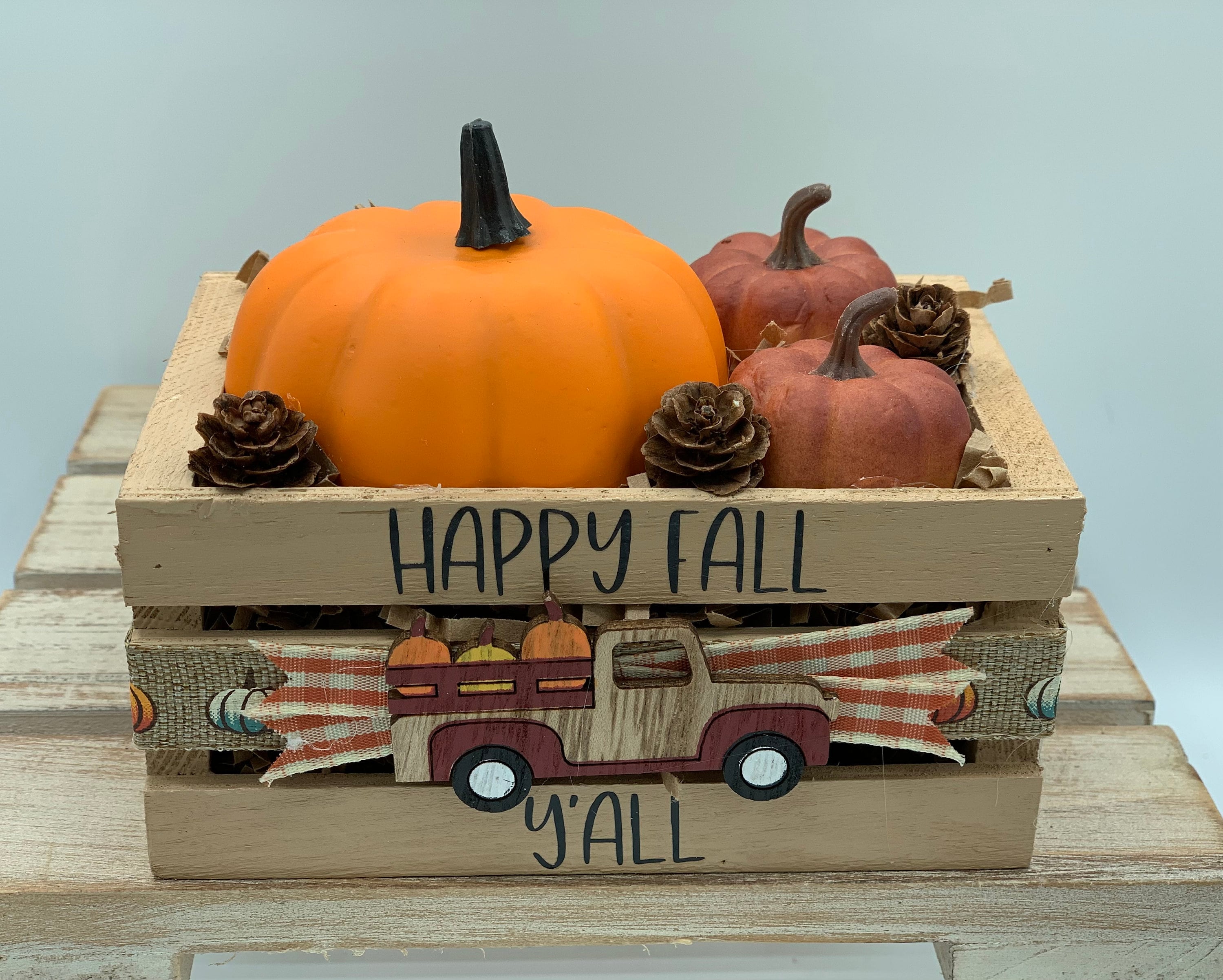 Fall Decor/fall Mini-crate/fall Tiered Tray Decor/happy Fall/happy Fall ...