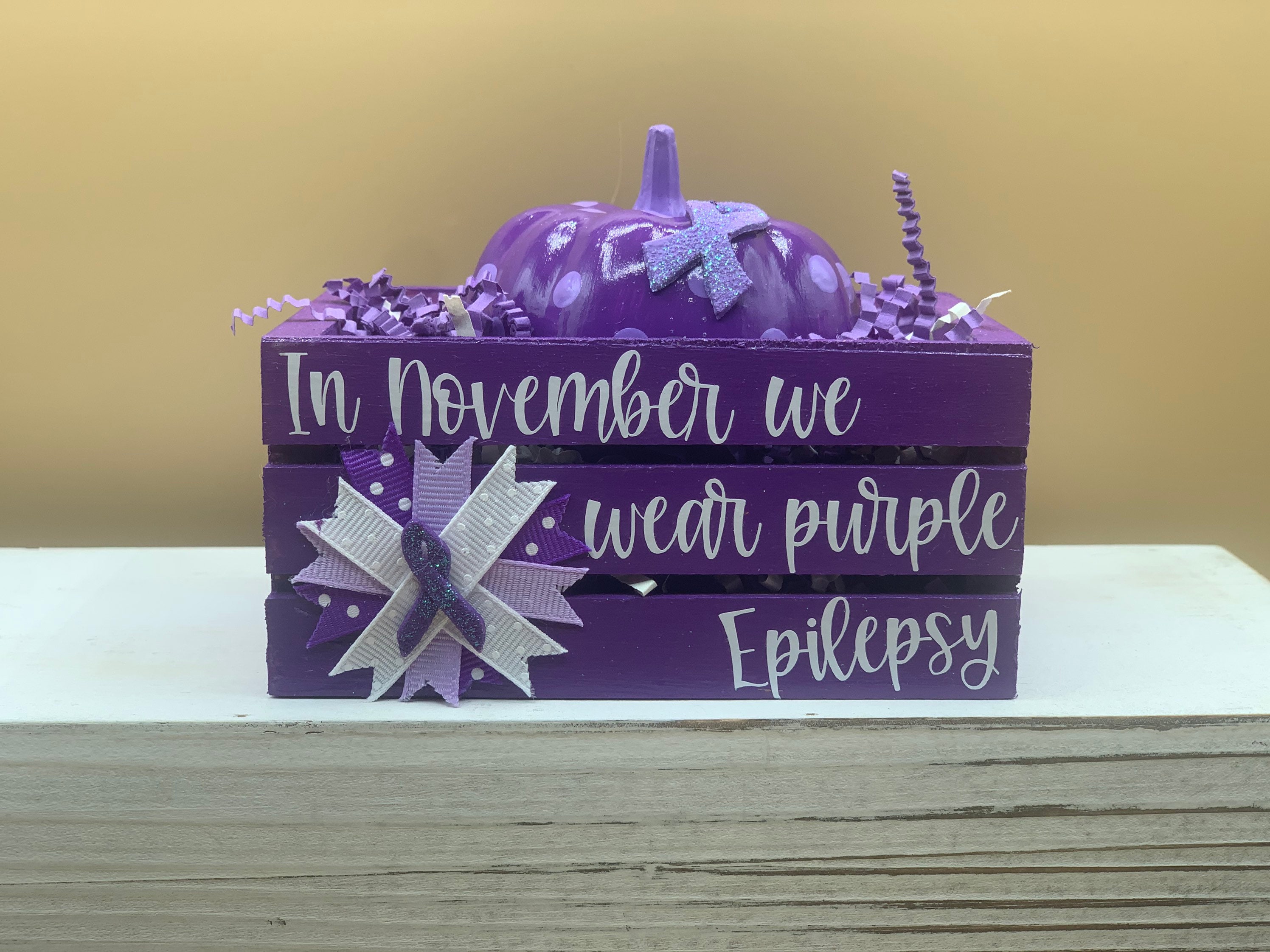 Epilepsy Awareness/epilepsy/epilepsy Tiered Tray/purple Ribbon/epilepsy ...