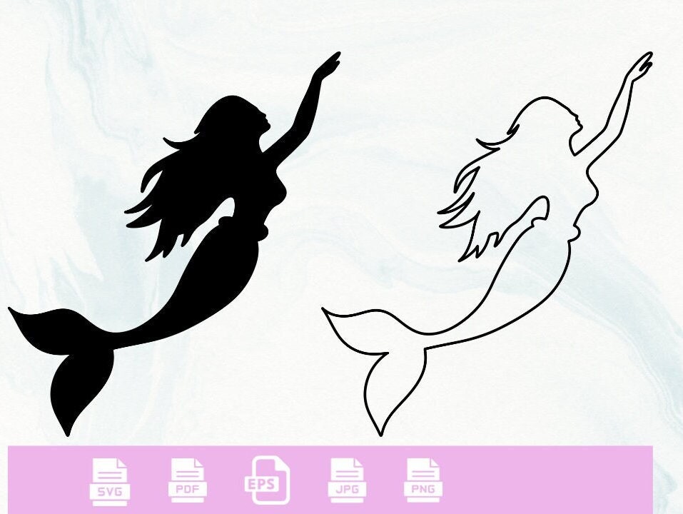 Mermaid SVG, Mermaid Clipart, Mermaid Svg Files for Cricut, Mermaid ...