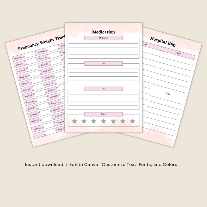 Pregnancy Planner Printable, Printable Pregnancy Journal, Expecting Mom ...
