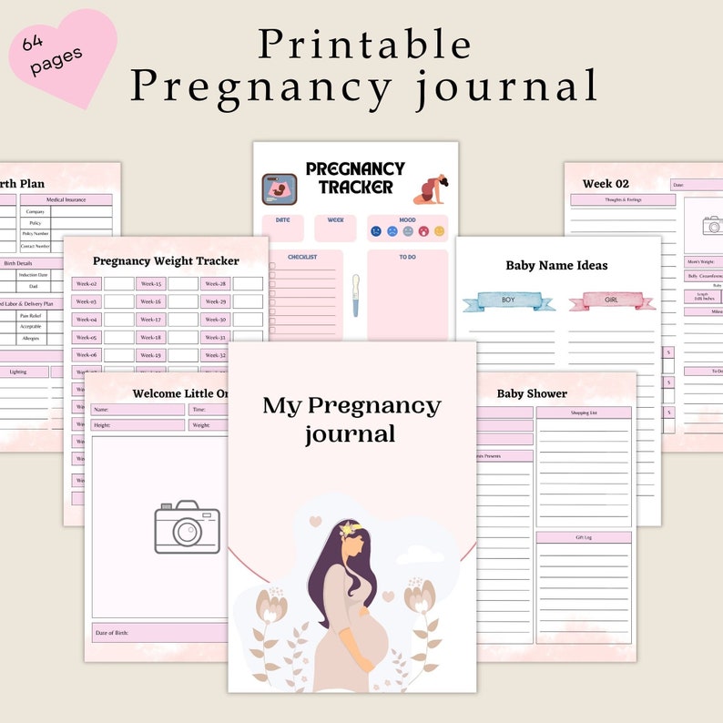 Pregnancy Planner Printable, Printable Pregnancy Journal, Expecting Mom ...