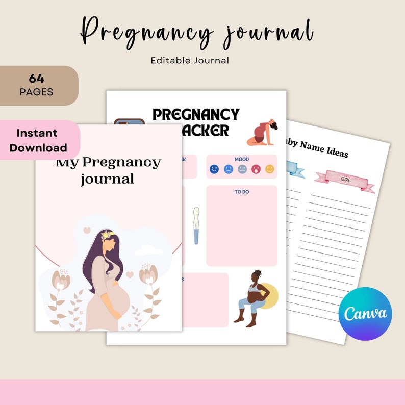 Pregnancy Planner Printable, Printable Pregnancy Journal, Expecting Mom ...