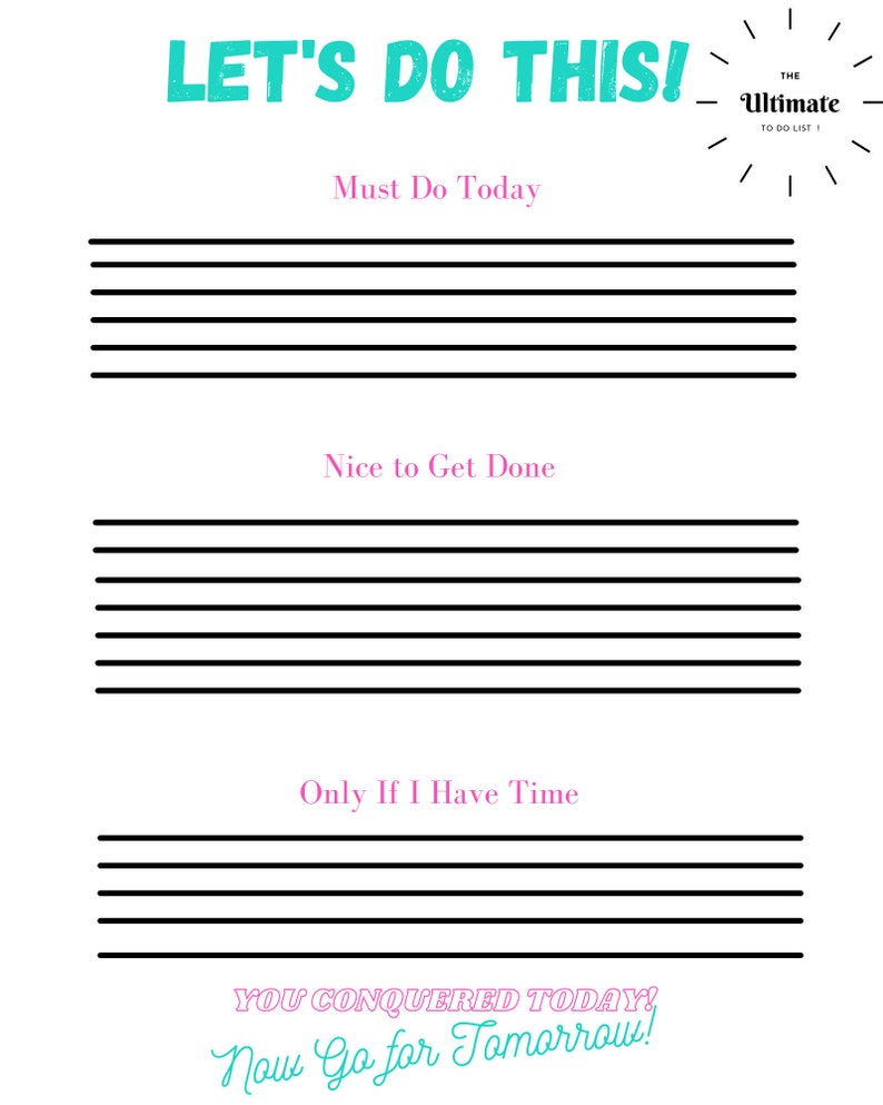 The Ultimate to Do List Template - Etsy