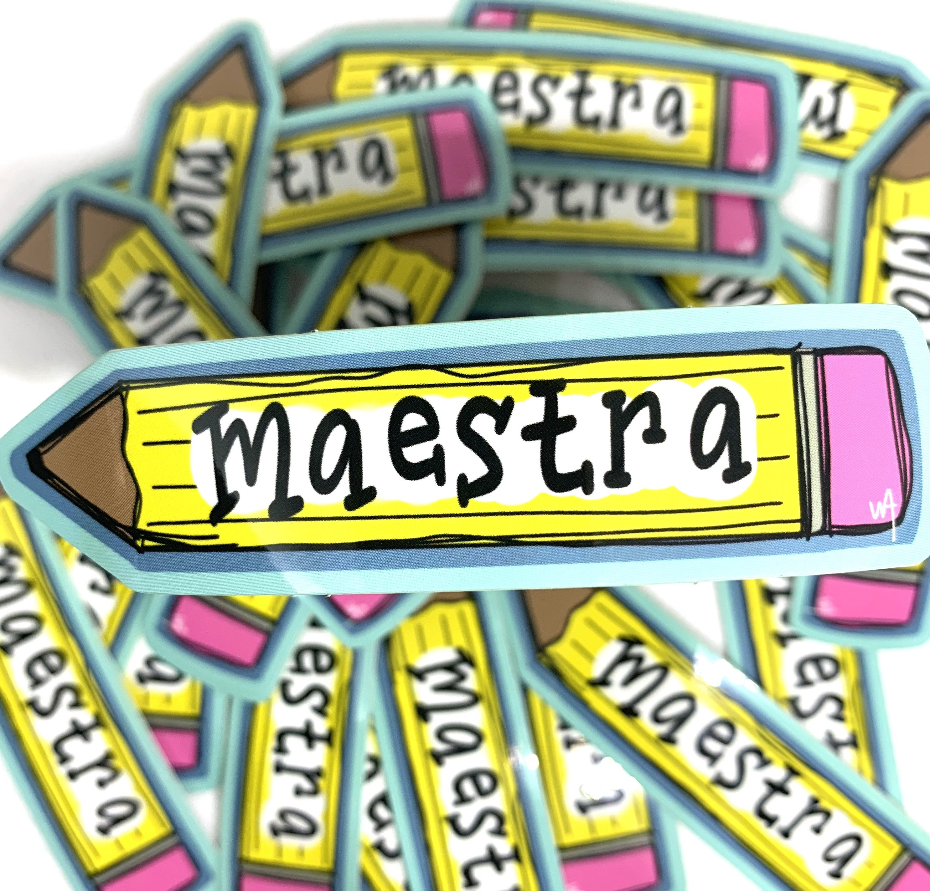 Teacher Sticker-pencil Sticker-maestra Sticker-laptop Sticker | Etsy