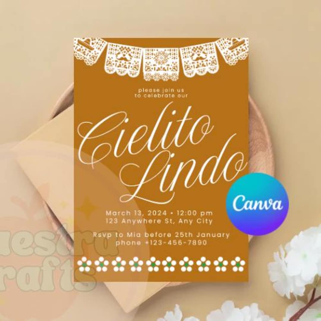Editable Invitation-cielito Lindo Invitation- Canva Template- Baby ...