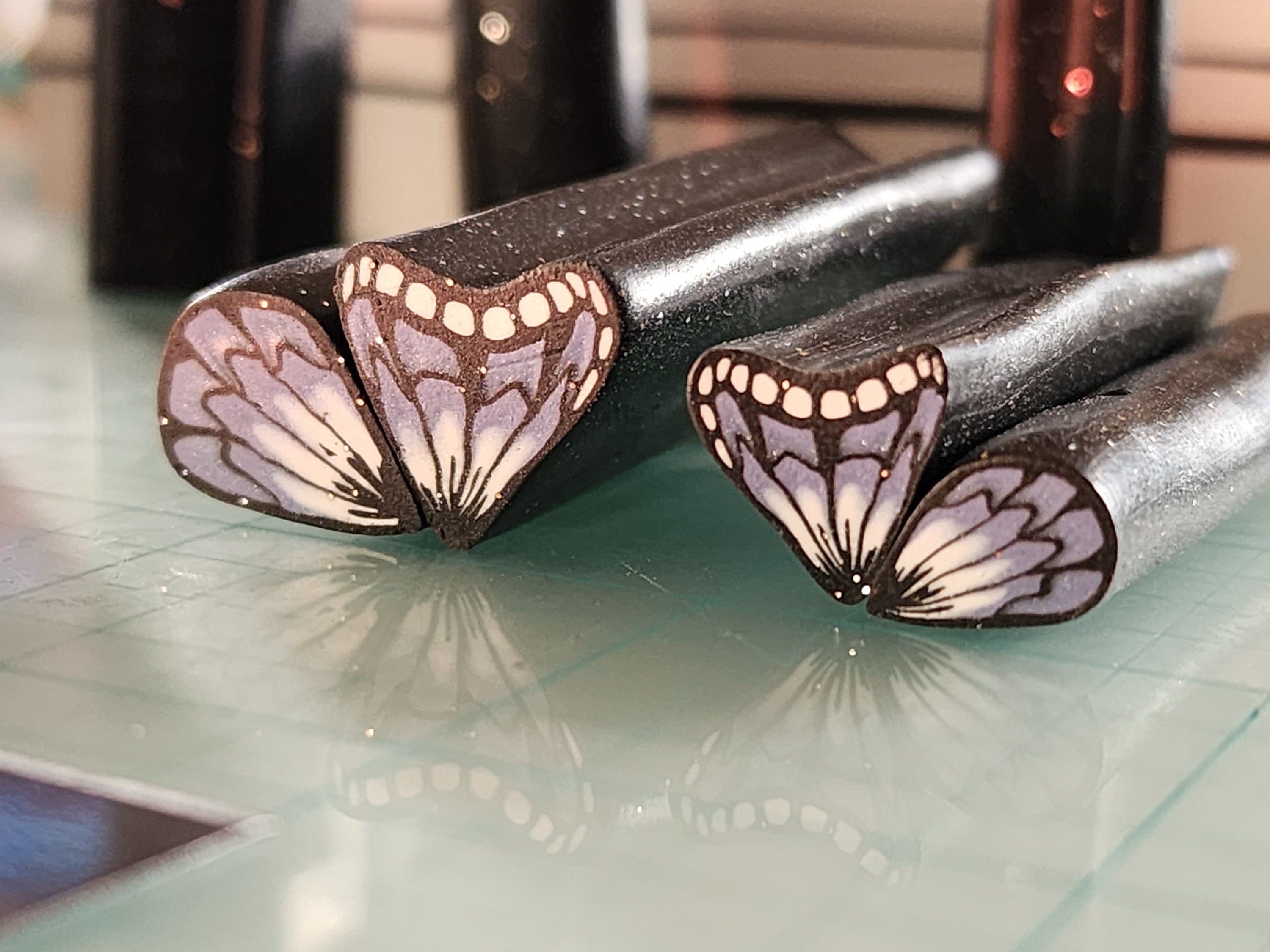 Pink or Blue Butterfly Wing Canes With Sparkly Black Outline - Etsy