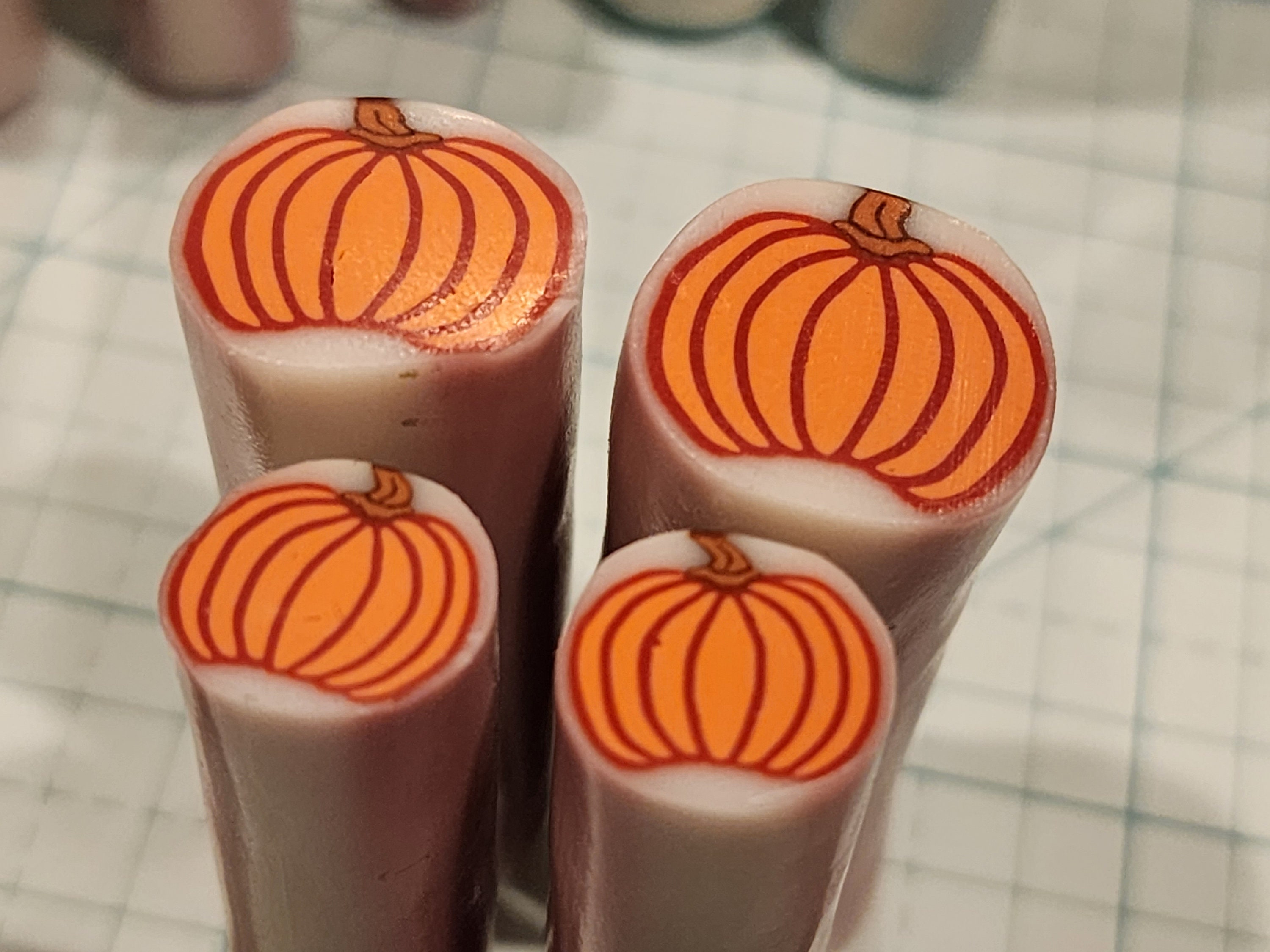 Raw Polymer Clay Cane Orange Pumpkin With Brown Stem Packed - Etsy