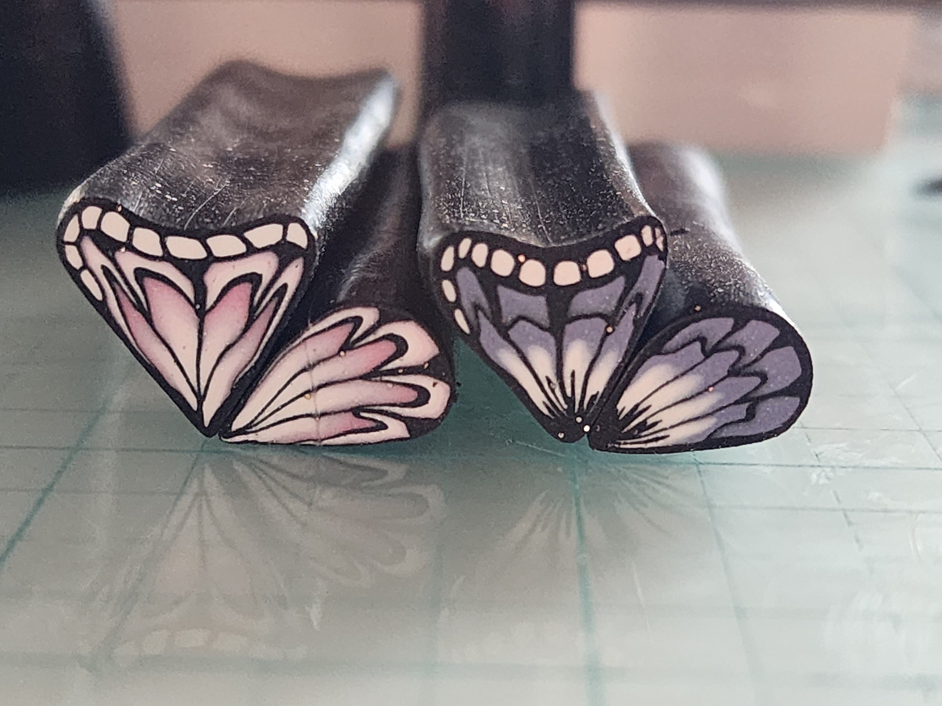 Pink or Blue Butterfly Wing Canes With Sparkly Black Outline - Etsy