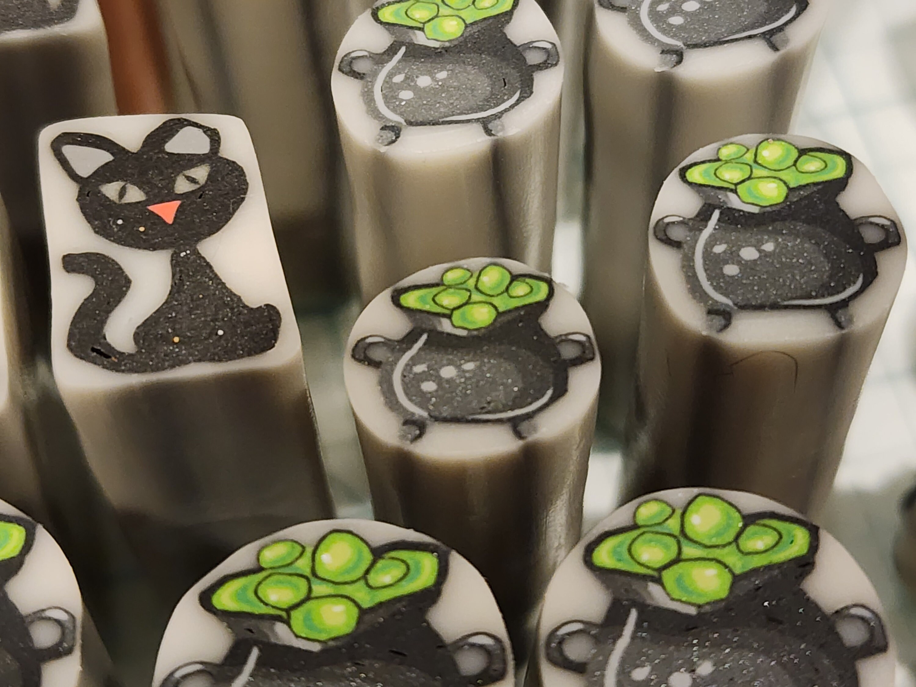 Raw Polymer Clay Cane Bubbling Witches Cauldron Cane Filled With a ...