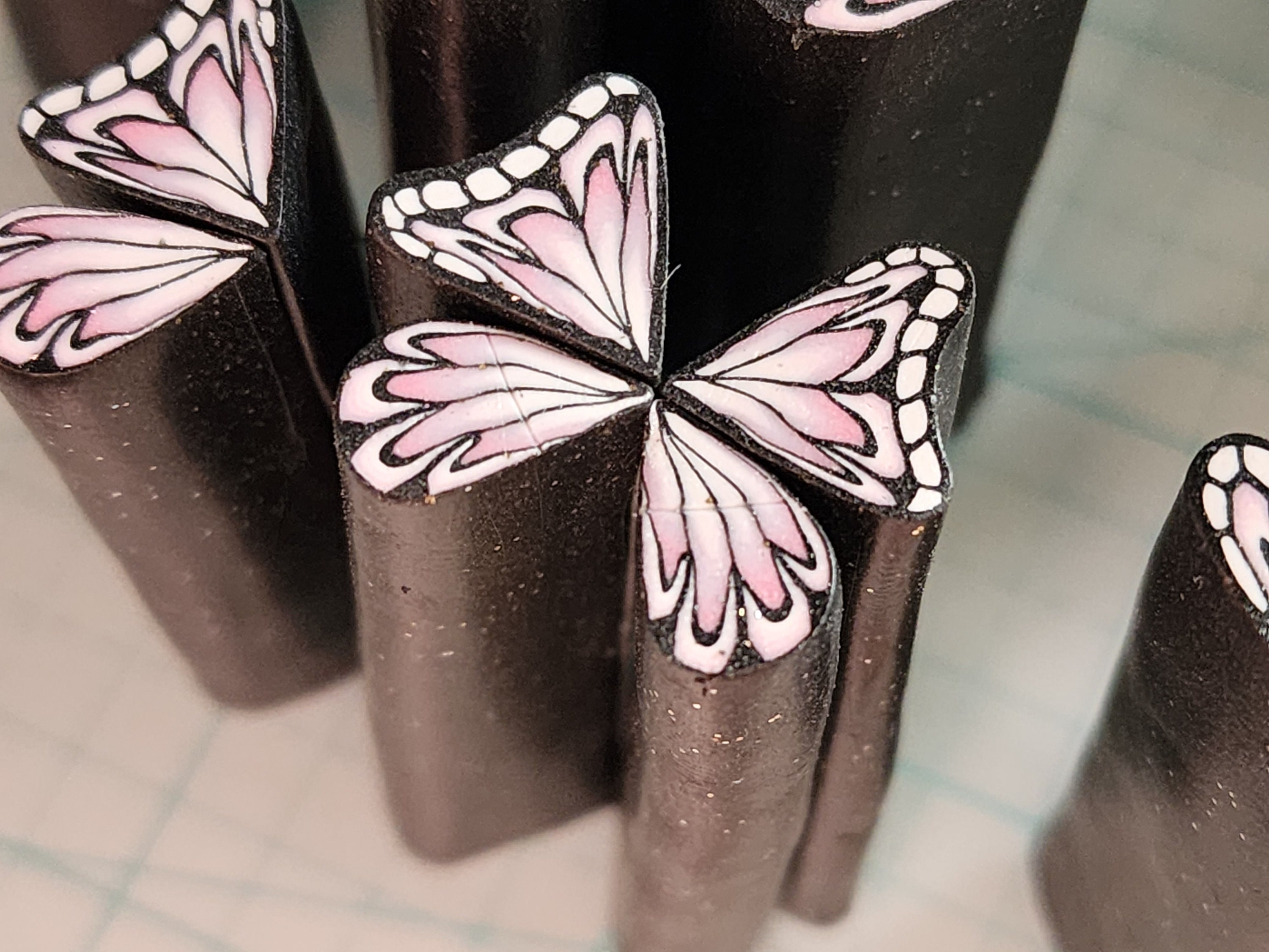 Pink or Blue Butterfly Wing Canes With Sparkly Black Outline - Etsy