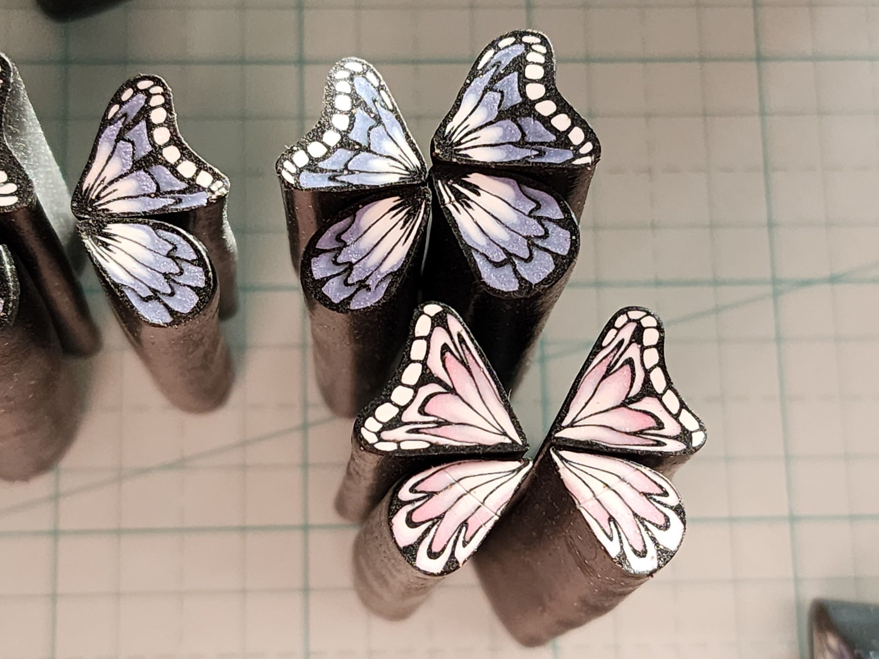 Pink or Blue Butterfly Wing Canes With Sparkly Black Outline - Etsy