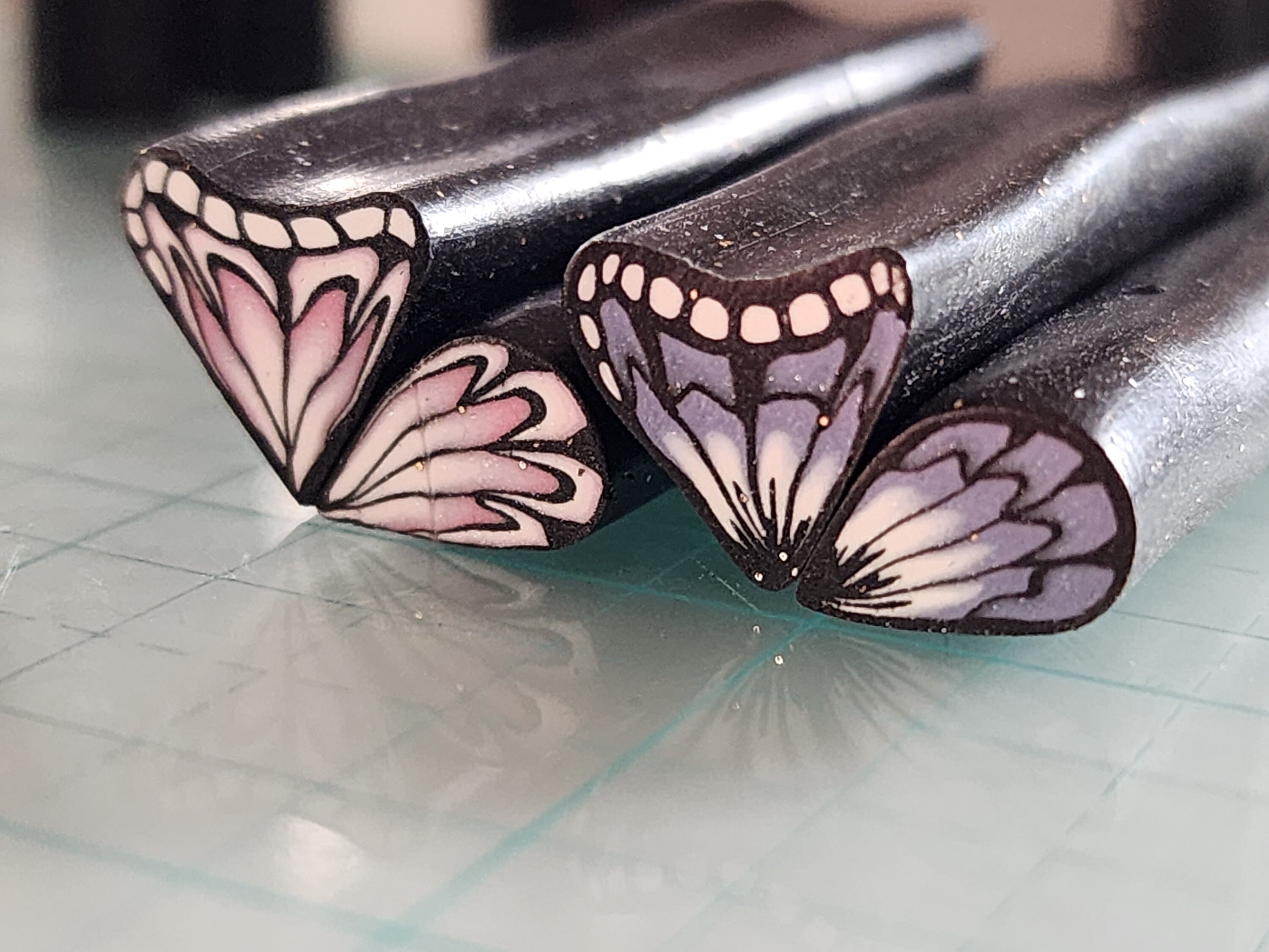 Pink or Blue Butterfly Wing Canes With Sparkly Black Outline - Etsy