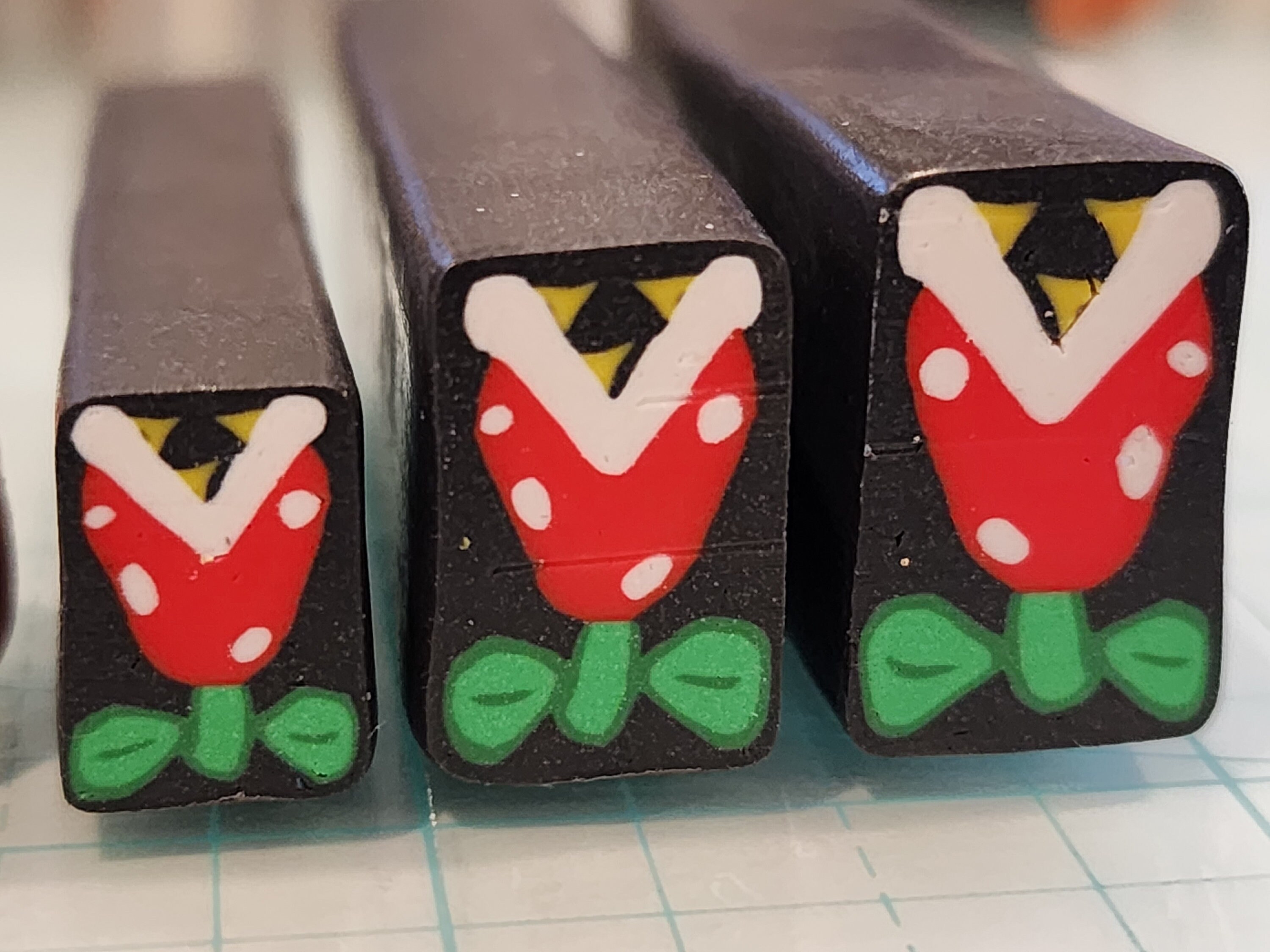Mario Inspired Plant With Teeth and a Black Background Raw Polymer Clay ...
