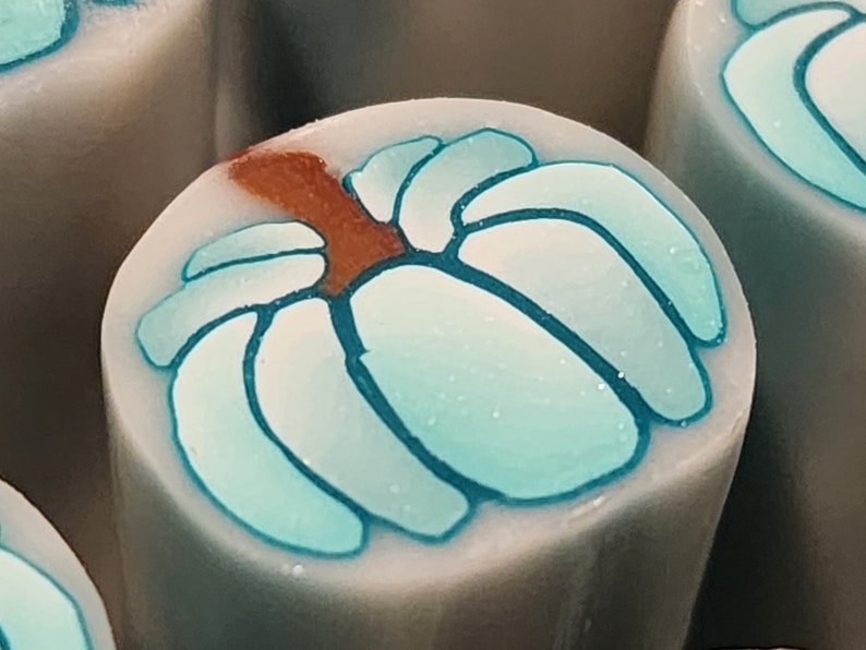 Raw Polymer Clay Cane 3D Teal Pumpkin With Gradients and Brown Stem ...