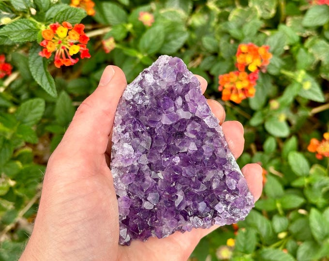 8 Oz Deep Purple Amethyst Crystal | Medium Amethyst Cluster | Base ...