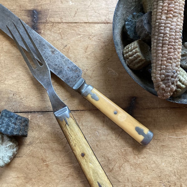 Rustic Fork and Knife - Etsy