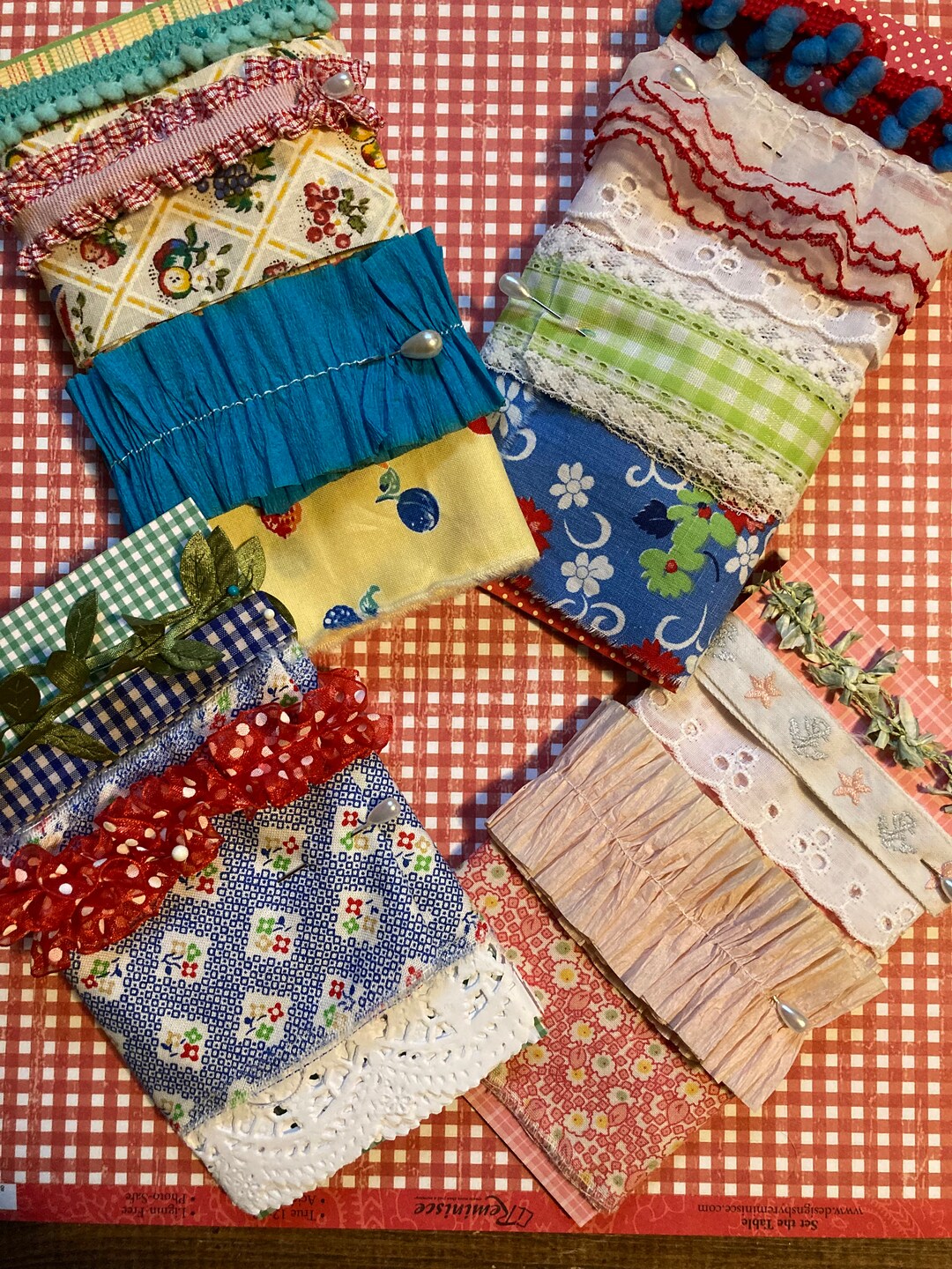 MBG Assorted Trims Paper Trims and Hand Torn Fabric Sampler - Etsy