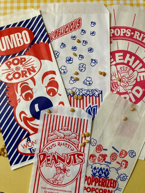 Vintage 1950-90s Snack Popcorn Paper Sacks Set/5 - Etsy