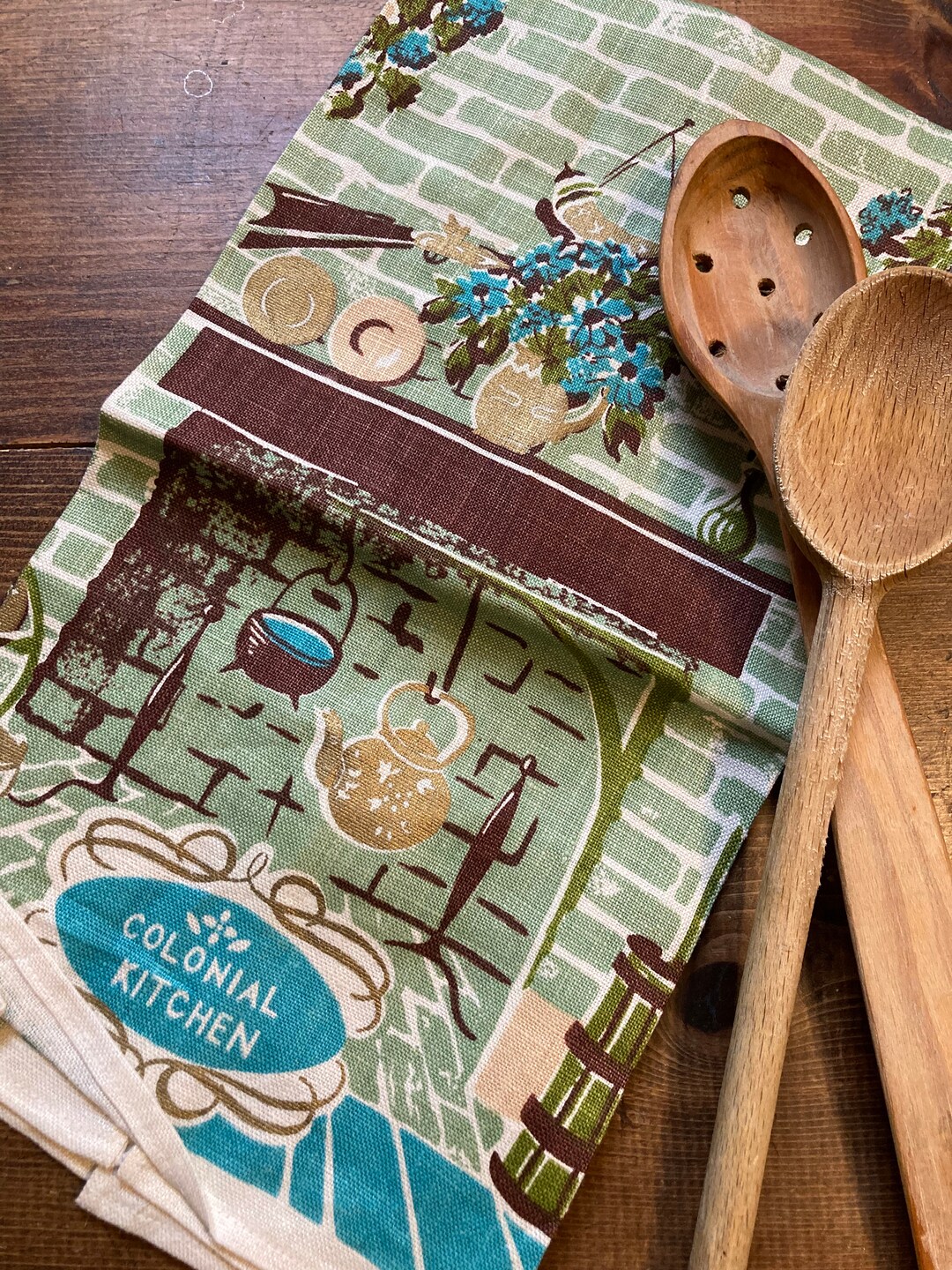 Vintage 1960 Original NOS Hardy Craft Early American Kitschy Linen Tea ...