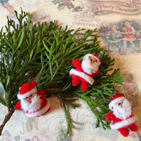 Flocked Santa - Etsy