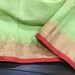 Parrot Green Ponduru Khadi Saree With Zari Borders - Etsy