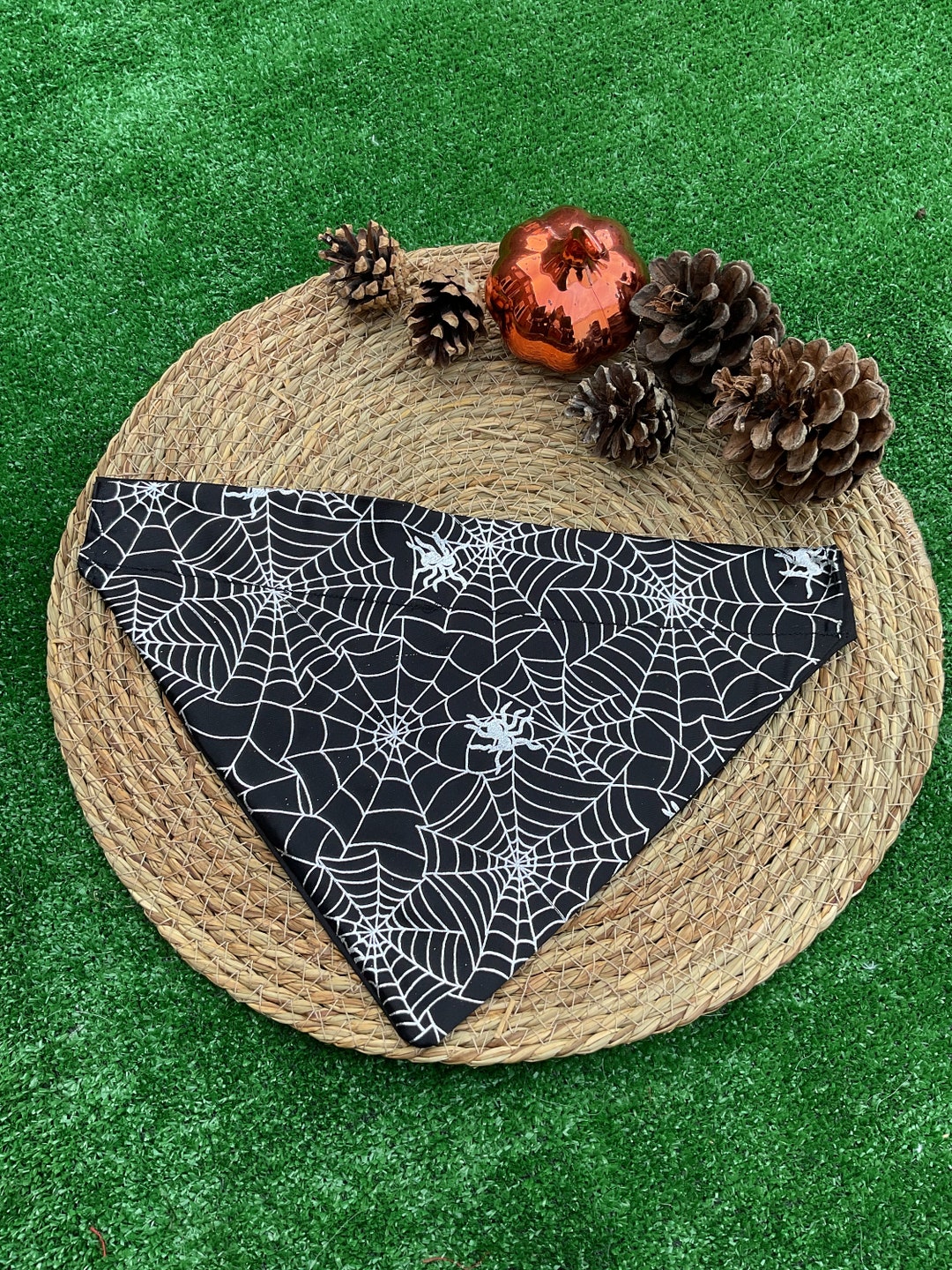 Halloween Shiny Black & Silver Cobweb Designed Over the Collar - Etsy