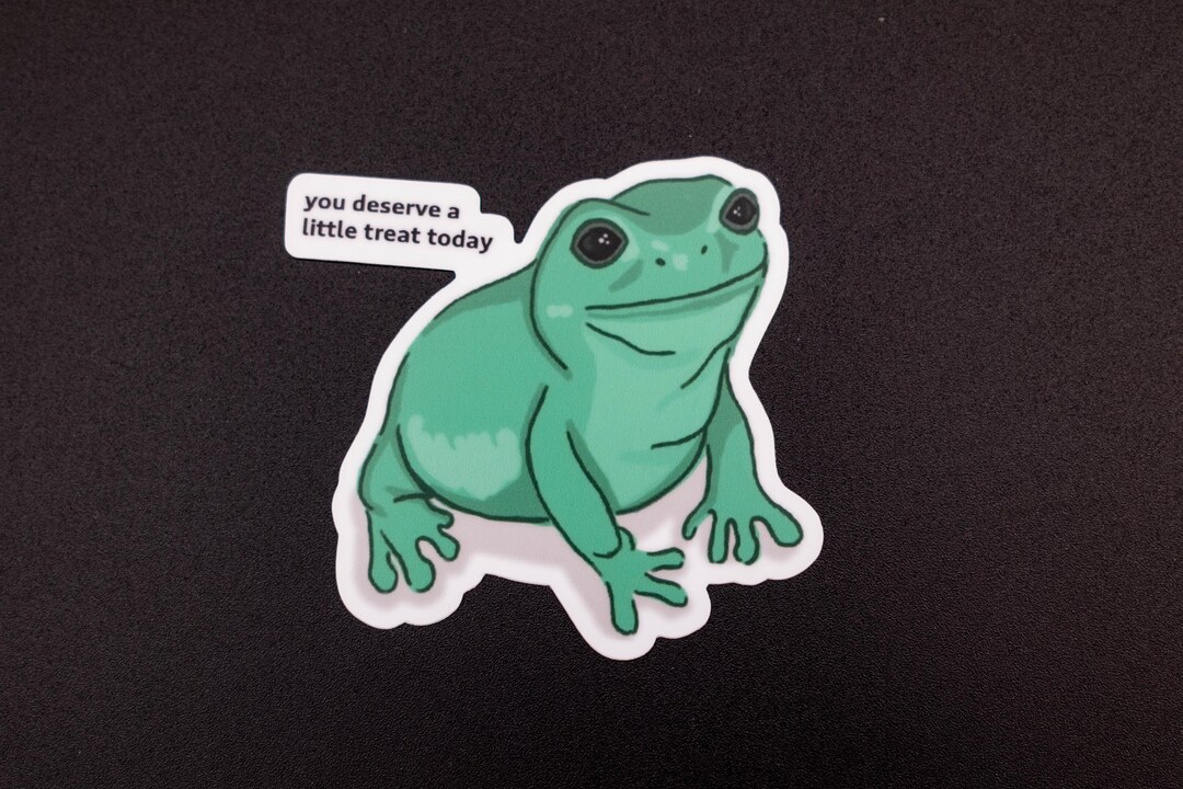 Frog Sticker - Laptop Sticker, Cutesy, Cute Stickers, Whimsical ...