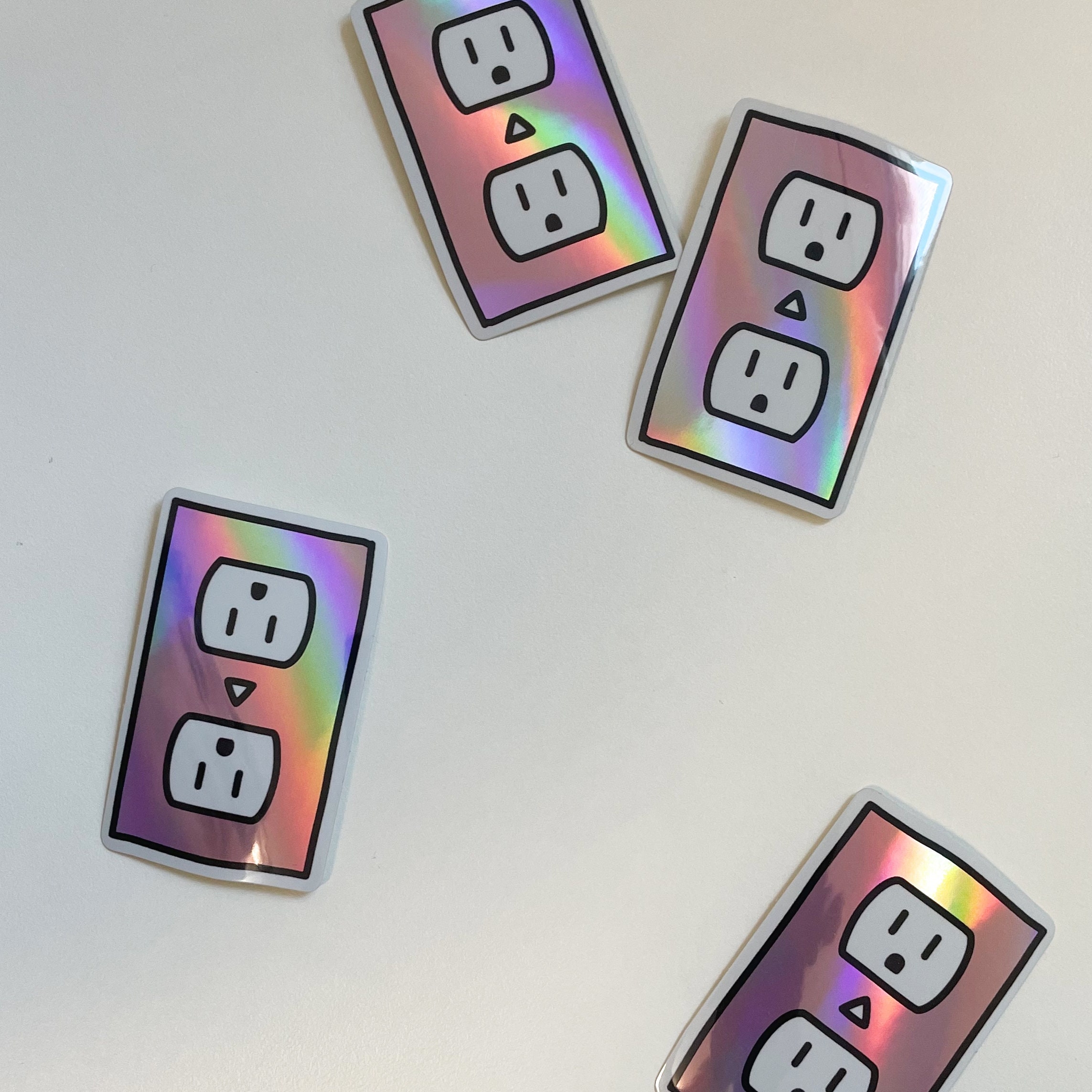 Power Outlet Holographic Sticker 2.5x1.6 - Etsy