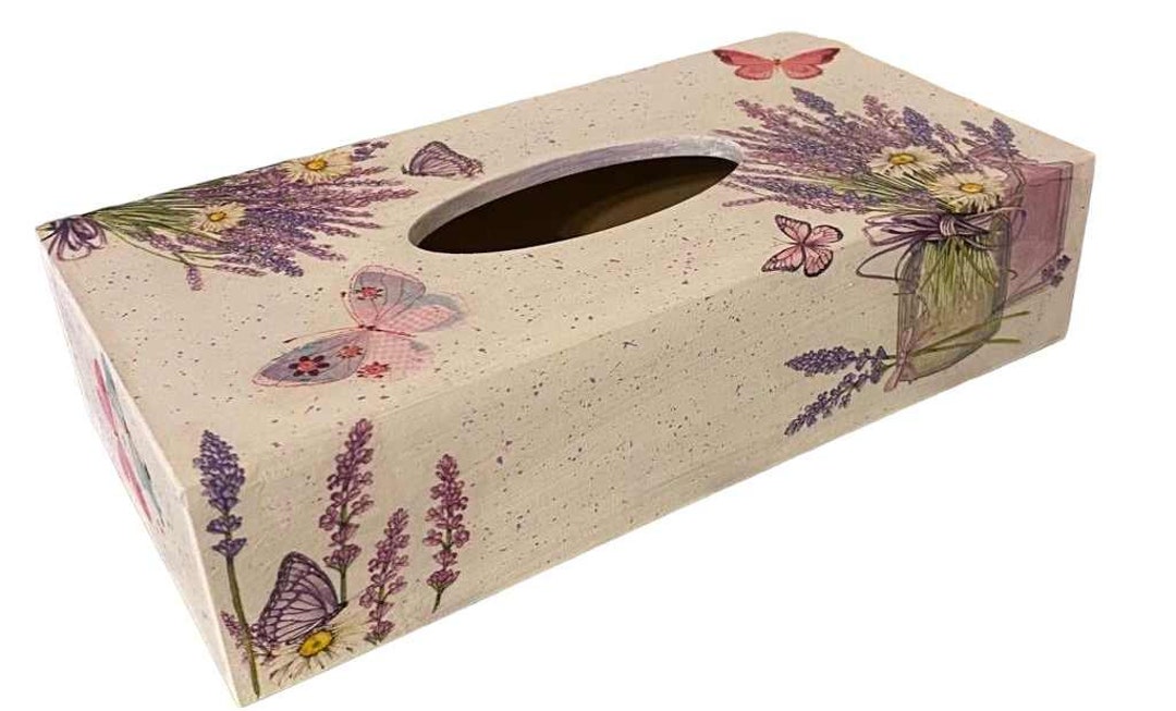Purple Flower Tissue Box. Birthday Christmas Love You Get - Etsy