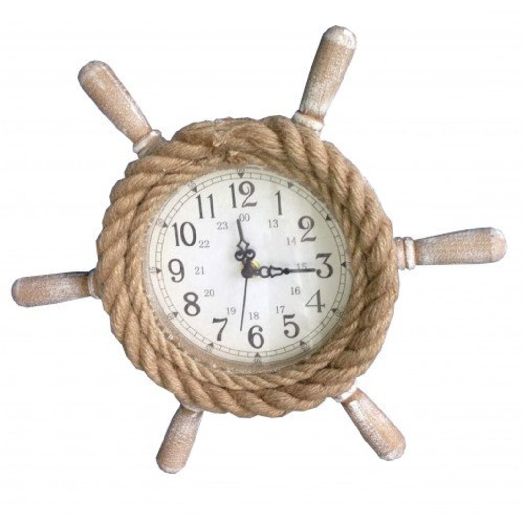 Rope Ship's Wheel Clock 32x28.5x5cm, Valentines, Birthday, Get Well ...