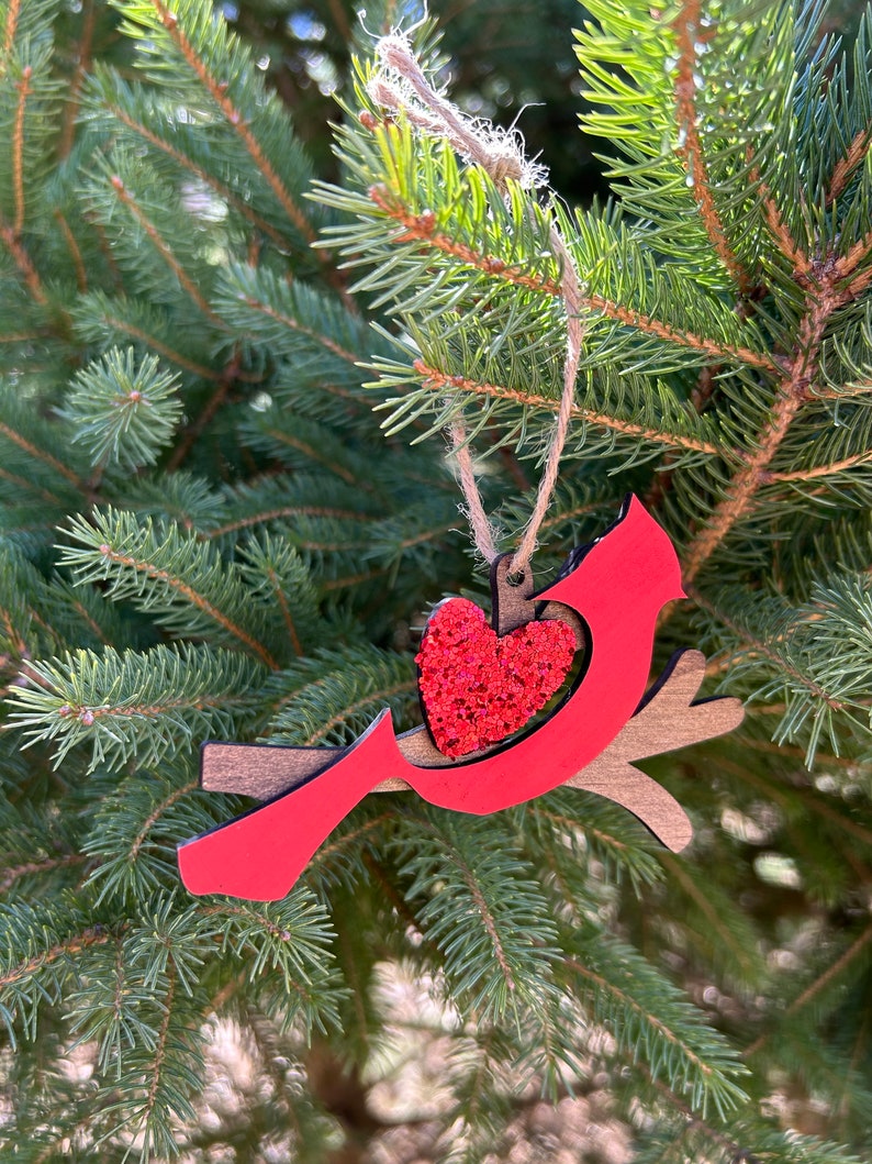 Heavenly Visitor Cardinal With Heart - Etsy