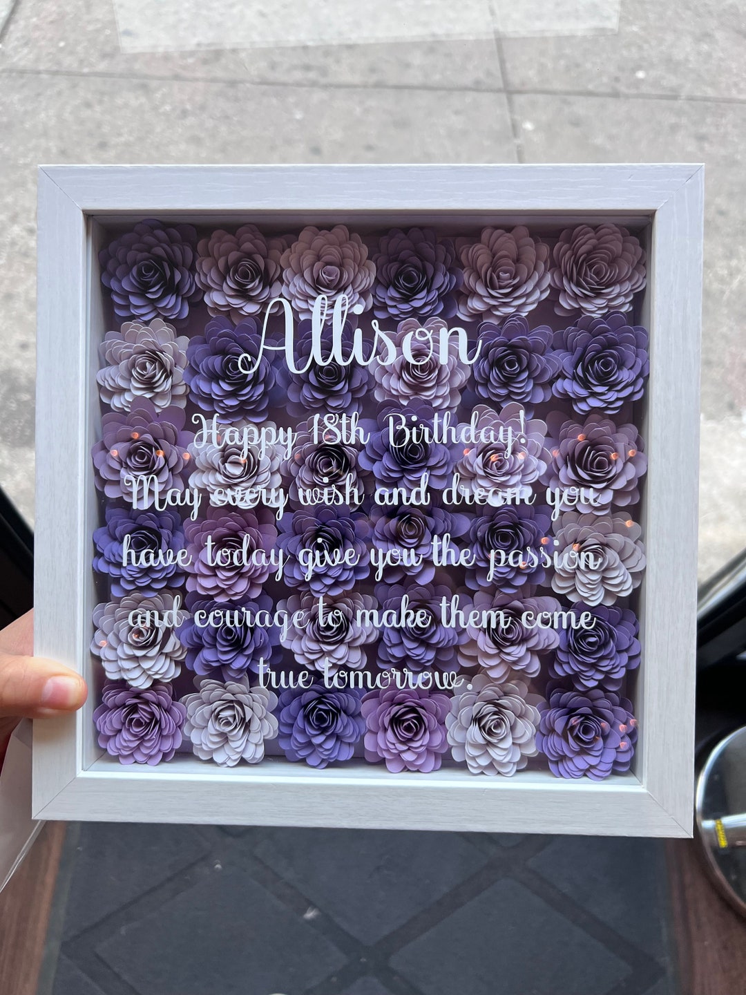Custom Shadow Boxes With Name| Flower Box Frame | Nursery Decor| Name ...