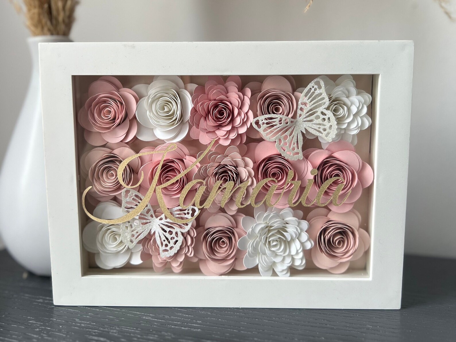 Custom Shadow Boxes With Name Nursery Decor Name Decor Birthday Gifts ...