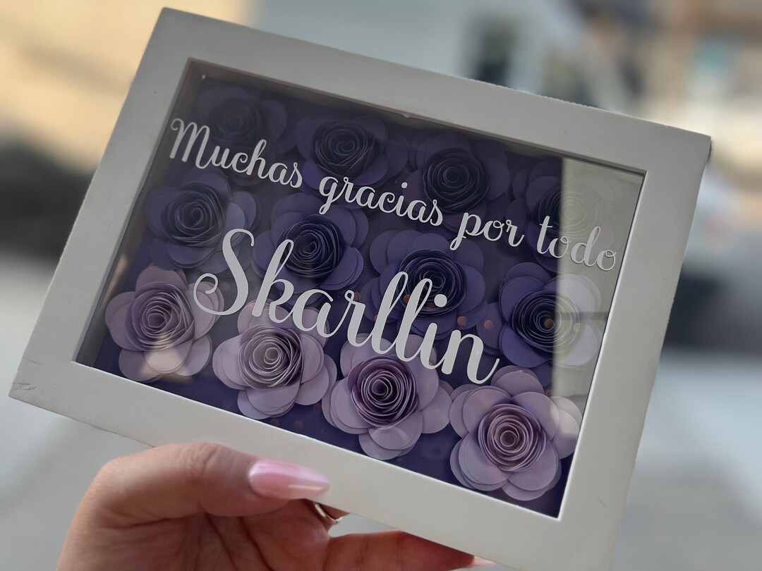 Custom Shadow Boxes With Name| Ombre Flower Box | Nursery Decor| Name ...