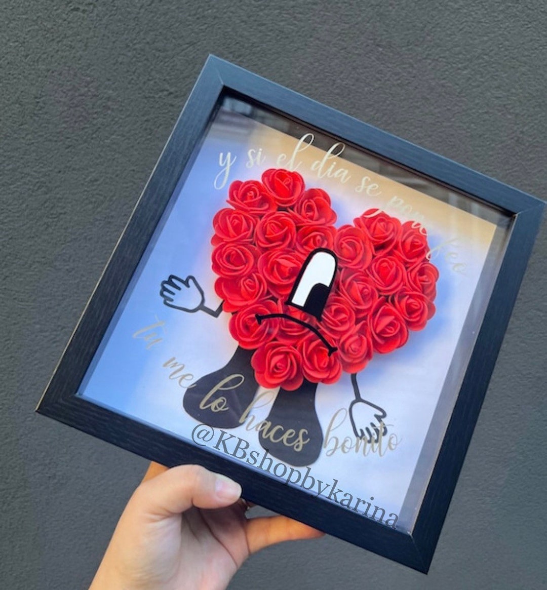 Bad Bunny “un Verano Sin Ti” Flower Box | Rose Box | Flower Shadow Box ...
