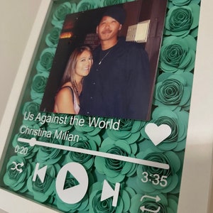 Song Name Shadow Box Custom Gift, Shadow Box, Paper Flower Box ...