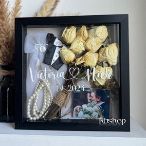 Personalized Wedding Day Keepsake Shadowbox Gift With Couples Name and ...