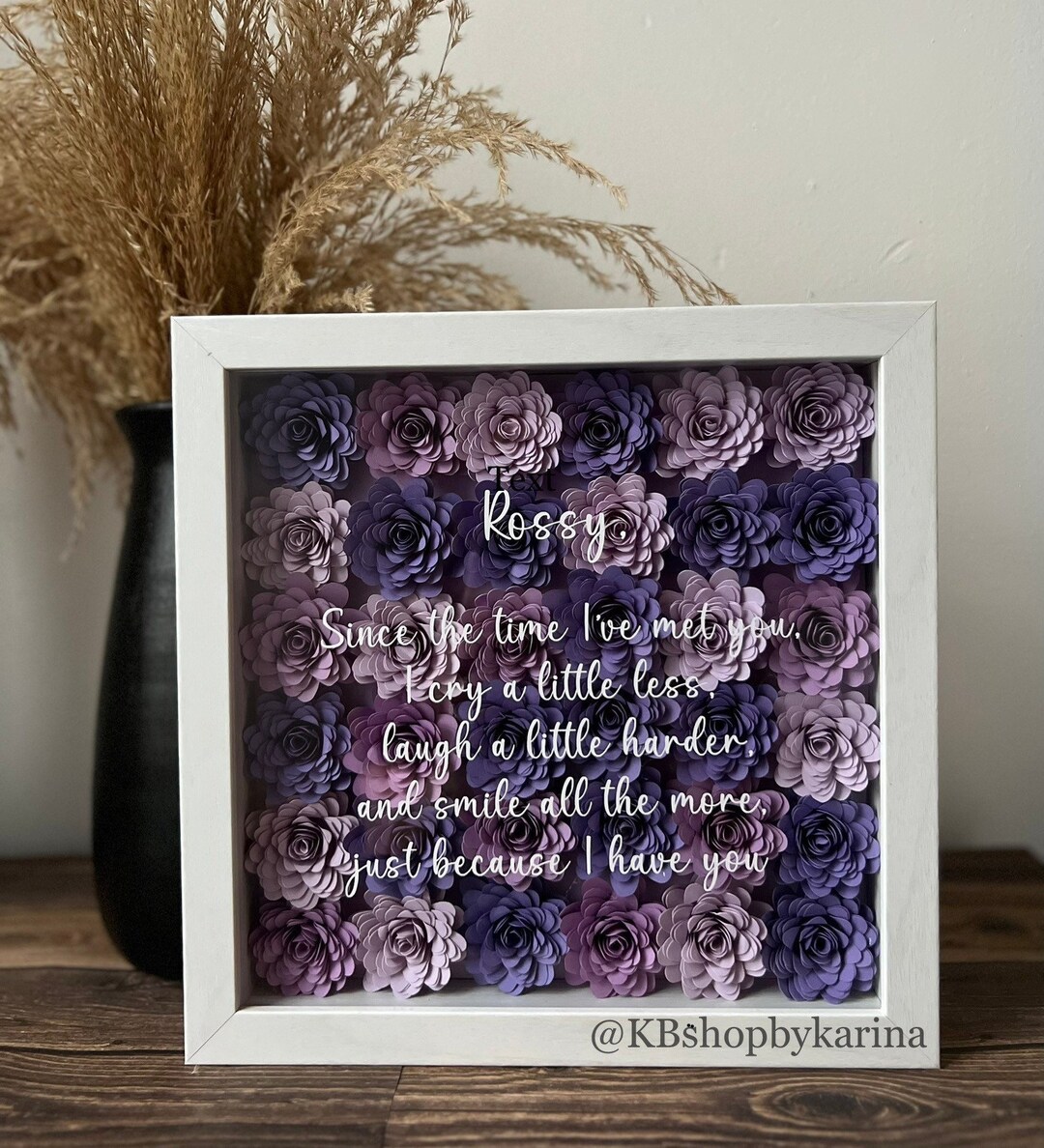 Custom Shadow Boxes With Name Flower Box Frame Nursery - Etsy