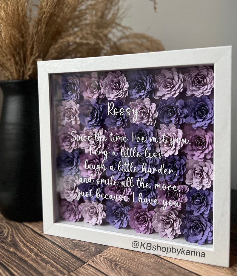 Custom Shadow Boxes With Name Flower Box Frame Nursery - Etsy