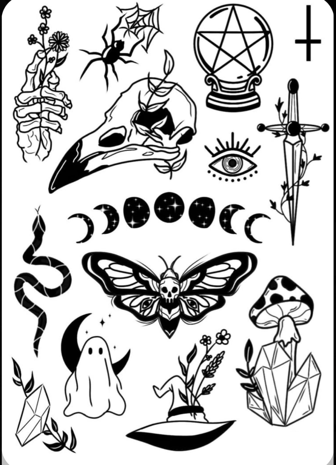 Pre-made Tattoo Stencils Ready to Use Tattoo Stencils Tattoo - Etsy