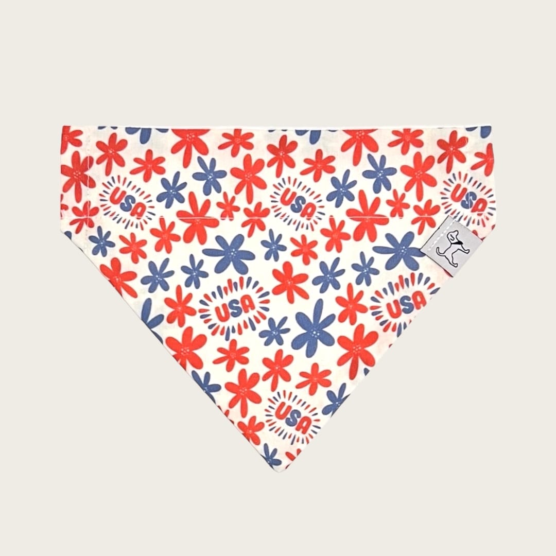 PATRIOTIC Dog Bandana 4th of July Dog Bandana Red White Blue Dog ...