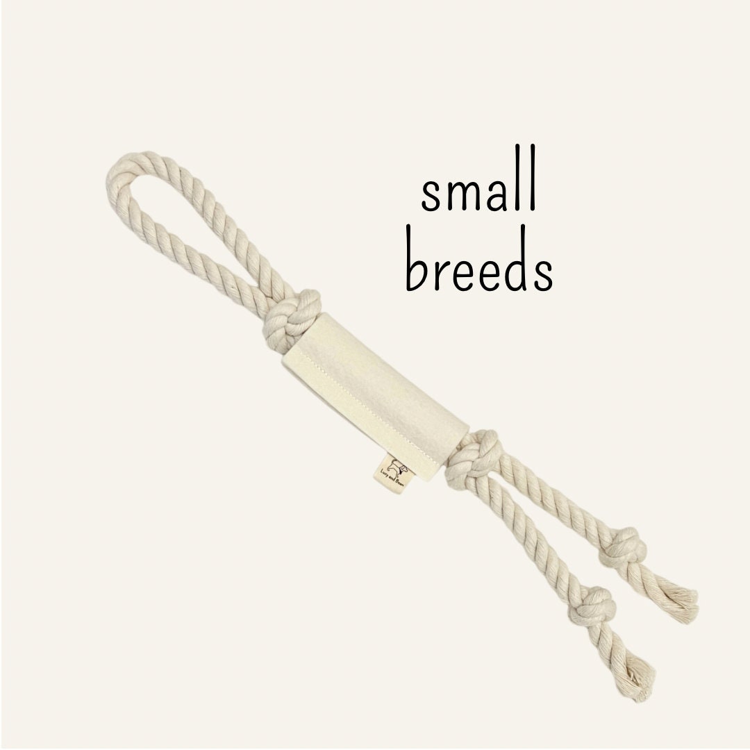 Wool Felt and Natural Cotton Rope Dog Toy / Small Dogs - Etsy