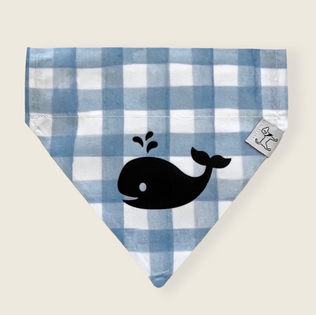 Dog Bandana Whale Preppy Watercolor Gingham by Lucy and Bean - Etsy